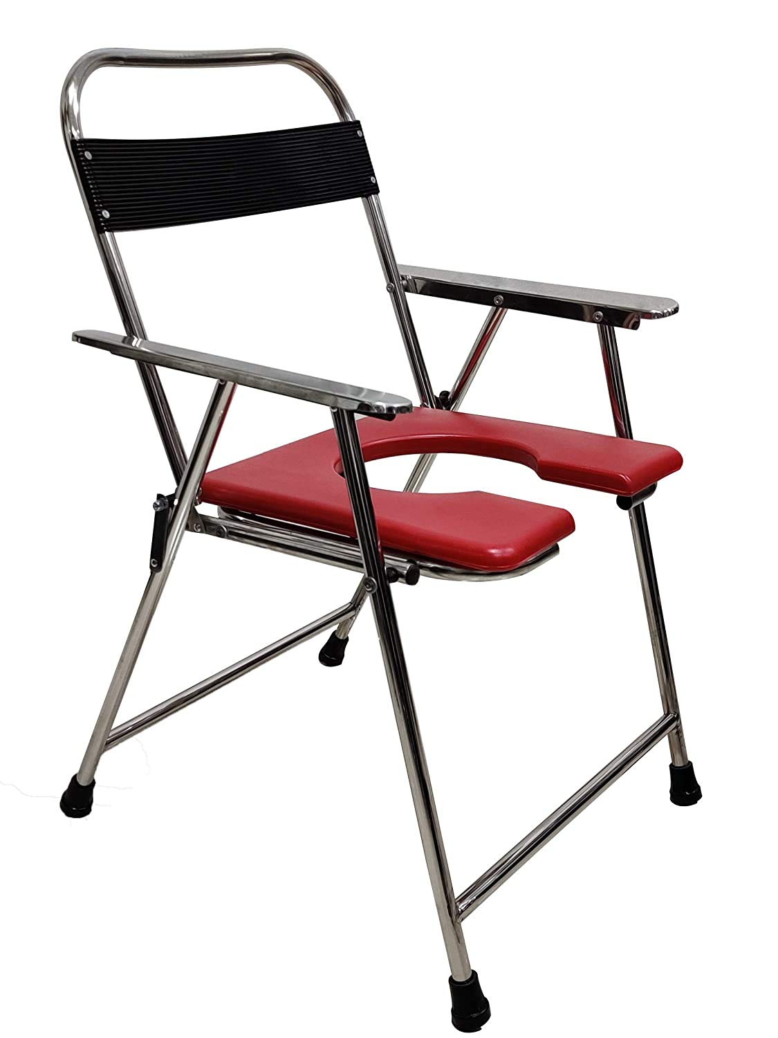 Buy Easy Move Stainless Steel Square Commode With Backrest Online at ...